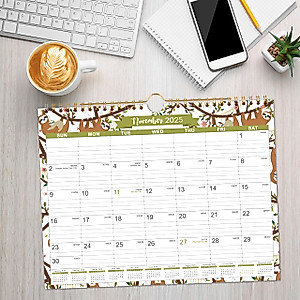 2025-2026 Wall Calendar - 18 Months Wall Calendar 2025-2026 from Jul. 2025 - Dec. 2026, 11" x 8.5", Twin-wire Binding, Ruled Blocks with Julian Dates