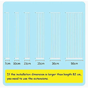 Pet Safety Gate Extra Tall 120cm Pet Gate For Dogs and Cats, Baby Safety Gate for Doorways/Stairs/Hallways, White Metal Encrypted Barrier Indoor Safety Gates for Children & Pets, Fits 66-130cm Wide Pe