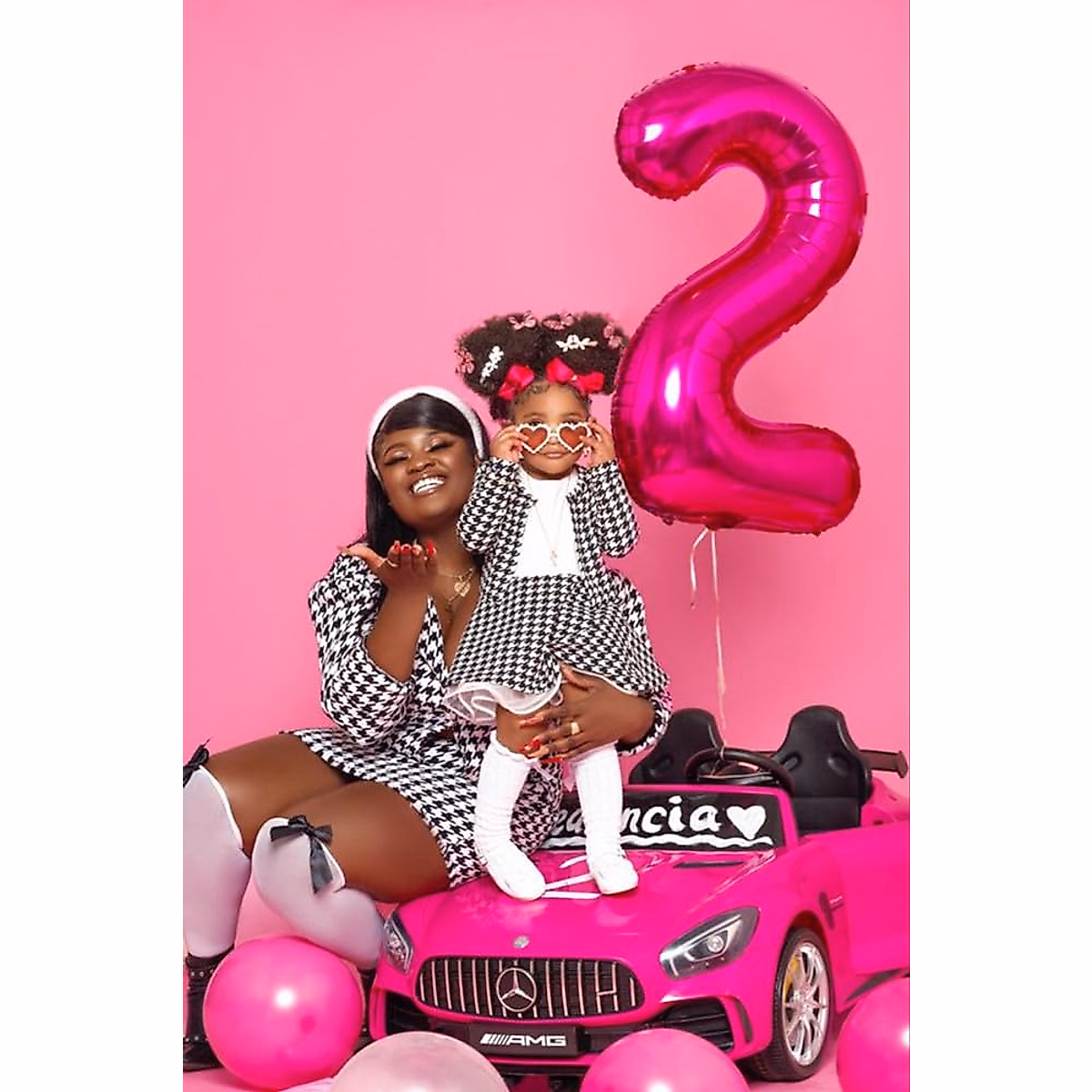 1 Balloon Number 40 Inch Hot Pink Party Decorations, One Balloon 1st Birthday, Huge Giant Balloons Foil Mylar Number Balloons For Wedding, Bridal Shower
