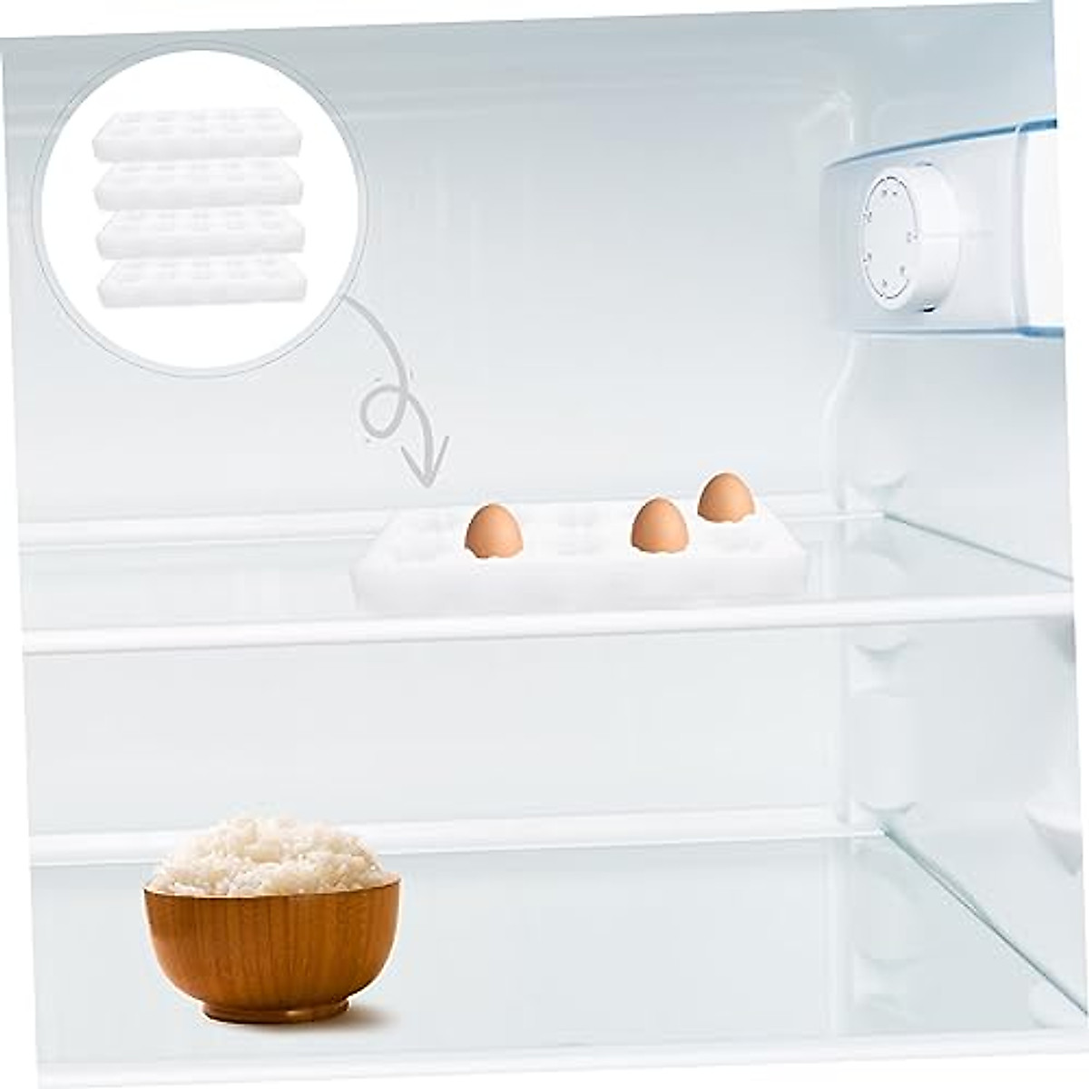 Mobestech 2 Sets 10 Egg Trays Egg Cases Kitchen Egg Holder Refrigerator Egg Storage Organizer Egg Placing Holder Fridge Eggs Holder Containers with Lids Customized Storage Rack Foam White