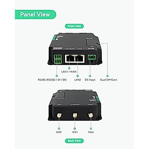 【Upgrade】 LINOVISION Industrial 4G LTE Router for AT&T, T-Mobile and Verizon, Support WiFi, Dual SIM Cards, RS485, DI/DO, Secure VPN Access, Cloud Management, Cellular Router for M2M/IOT Application