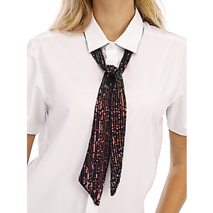 HI-party Small scarf with fashionable sequins for decoration (Laser white)