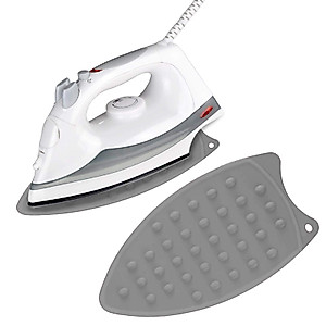 Sygile Pack of 2 5.5 x 10.5 inch Assorted Color Multi-Function Heat Resistant Silicone Mat Rest Pad for Ironing Board Steamer Iron - Gray