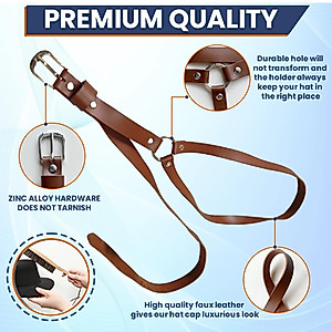 schevzov Cowboy Hat Holder for Truck - Cowboy Hat Holder for Pickup Truck, Car - Cowboy Hat Hanger Maintains The Original Shape of The Hat, Cowboy Hat Rack with Soft Bristle Brush (BROWN)