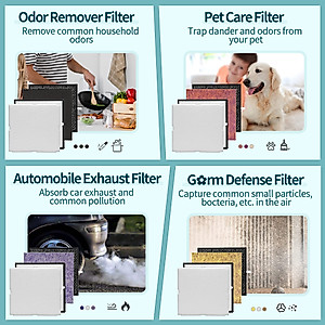 [Odor Remover] MinusA2 Filters Replacement Kit Compatible with Rabbit Air Filter Replacement MinusA2, SPA-700A SPA-780A SPA-780N 1 H13 HEPA 1 Odor Remover 1 Activated Carbon and 1 Pre-filter, 4-Pack
