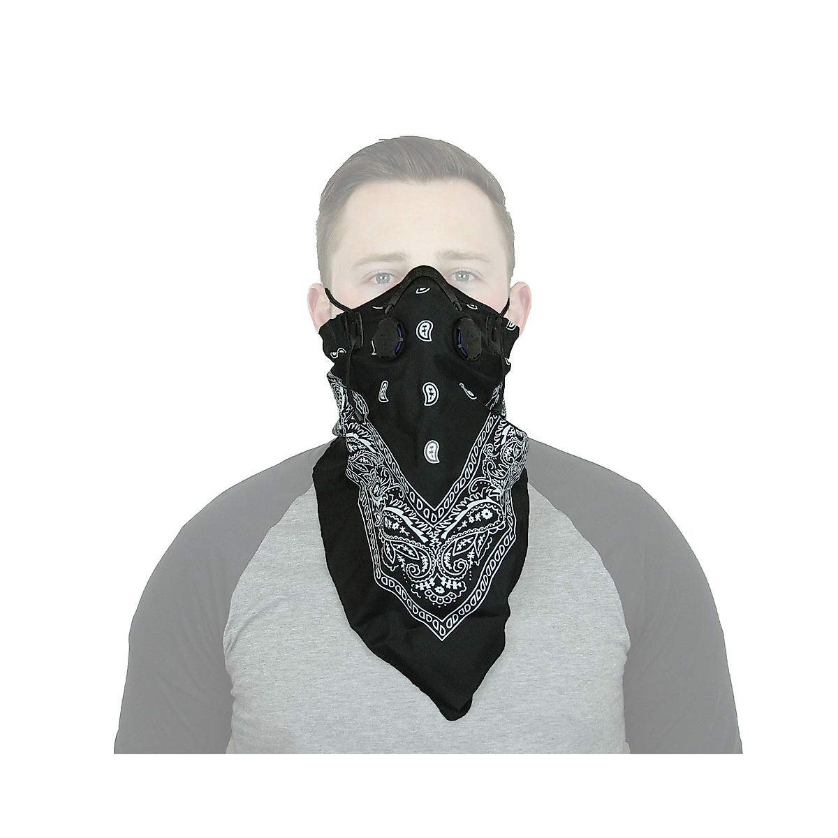 ATV TEK, Universal Bandana Style Dust Masks with Suspension Straps & 3D Nose Box - Black, XL