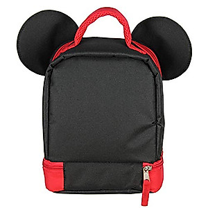 Mickey Mouse Dual Compartment 3D Ears Winking Mickey Insulated Lunch Box