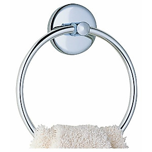 Plumb USA 4-Piece Bathroom Hardware Accessory Set, Includes Towel Bar, Toilet Paper Holder, Towel Ring and Robe Hook, Chrome Finish