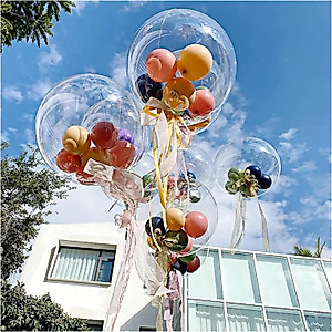 JoyMercado 25PCS Clear Balloons for Stuffing 22inch Wide Neck Large BoBo Balloons Wide Opening Fillable Bubble Balloons for Wedding Birthday Easter Baby Shower Christmas Party Decorations (25Packs)
