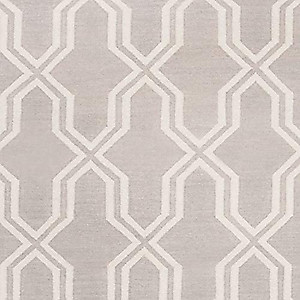 SAFAVIEH Dhurries Collection 8' x 10' Grey/Ivory DHU559G Handmade Flatweave Premium Wool Area Rug