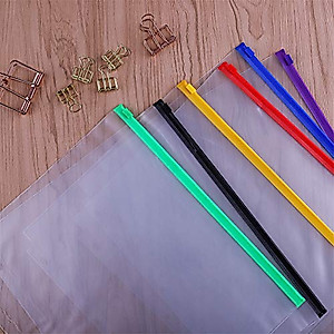Antner 18PCS Binder Pockets Letter Size 3 Holes Binder Pouch Folders for 3-Ring Binder Loose Leaf Bags Waterproof PVC Document Filing Bags, 6 Colour