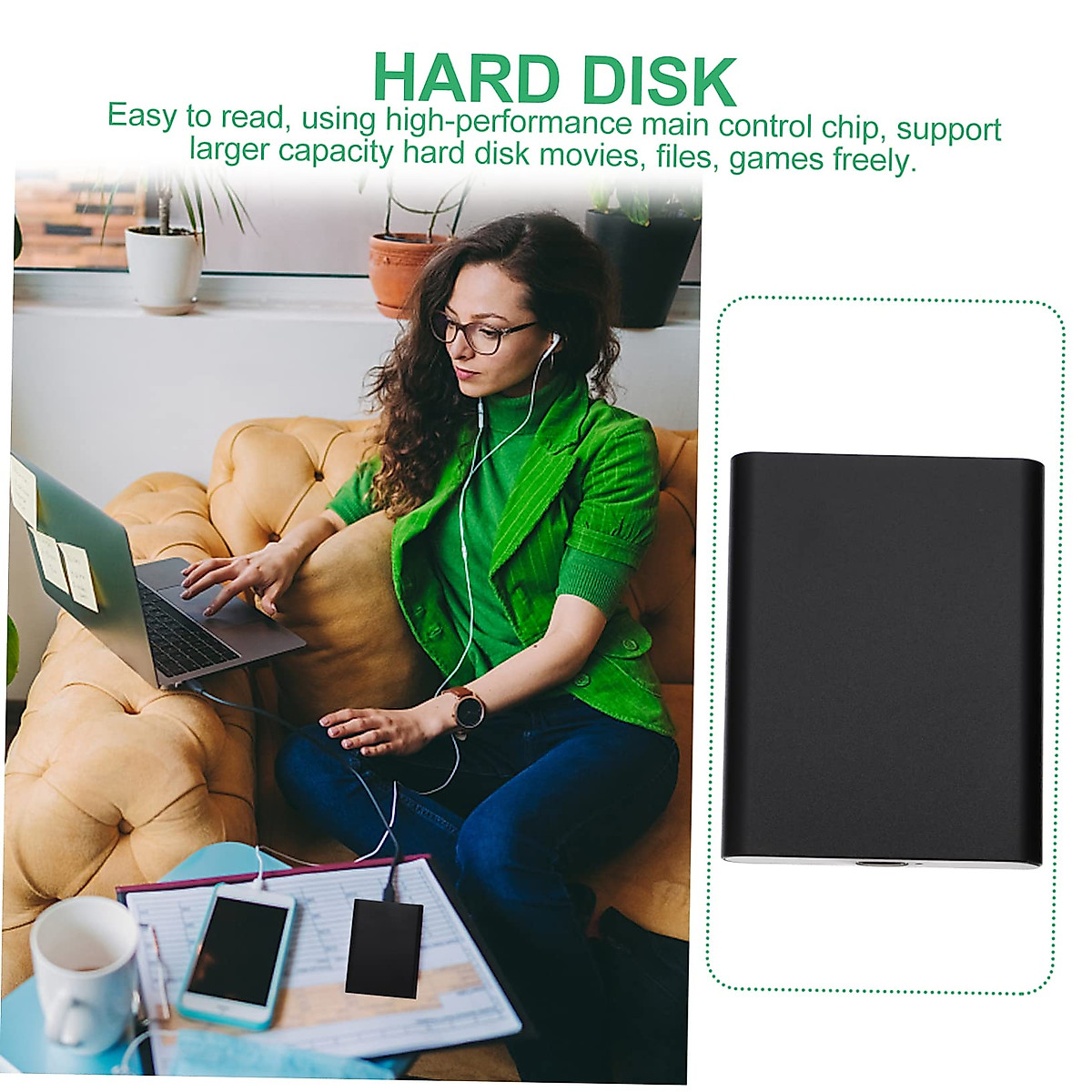 SOLUSTRE 250GB Mechanical Hard Disk External Portable Hard Drive USB 2.5in Metal Durable HDD for Desktop