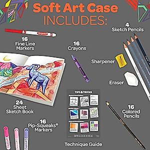 Crayola Sketch & Color (70pcs), Art Kit for Kids, Includes Coloring Kit, Art Case & Sketch Book, Gifts for Kids Ages 8+