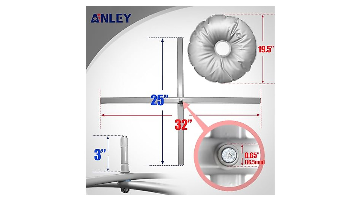 Anley Foldable Ground Base with Water Bag for Flags