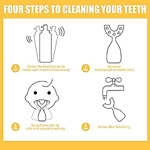 Kids U Shaped Toothbrush Cute Silicone Manual Training Toothbrush Half Circle Toothbrush Whitening Kids 360 Toothbrush Kids Full Mouth Toothbrush for Kids 2-12 Years, 4 Style Penguin Koala Bear Duck