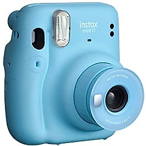 Fujifilm Instax Mini 11 Instant Camera Accessory Kit (Sky Blue) with Case, Instax Mini Film (2 Pack) and Instax Mini Sky Blue Film