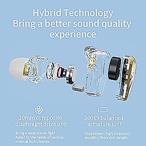 KZ SK10 1DD Bluetooth 5.2 Earbuds Wireless Earphones Wireless Earbuds for Women Girls Earphones Hybrid Drivers Noise Cancelling Earbuds Games Wirelss in Ear Headphones with Built-in Microphone (Pink)