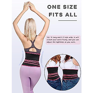 Shineqin Waist Trainer for Women Waist Trimmer Lower Belly Fat Tummy Wrap Belt Plus Size Waist Wraps for Stomach Black