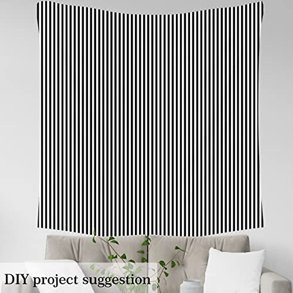Black and White Striped Upholstery Fabric, Geometric Stripes Lines Fabric by The Yard, Abstract Modern Decorative Fabric, DIY Indoor Outdoor Fabric, Craft Patchwork for Quilting Sewing, 2 Yards