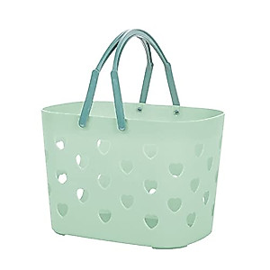 Yiser Portable Shower Caddy Tote Plastic Storage Basket with Handle Box Organizer for Bathroom Pantry Kitchen College Dorm Waterproof Washable Tip Proof Vacuum Seal Coffee Container (Green, One Size)