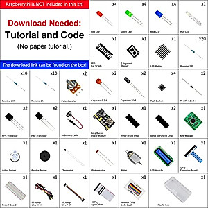 Freenove Super Starter Kit for Raspberry Pi 5 4 B 3 B+ 400 Zero 2 W, 682-Page Detailed Tutorial, Python C Java Scratch Processing Code, 164 Items, 88 Projects (Raspberry Pi NOT Included)