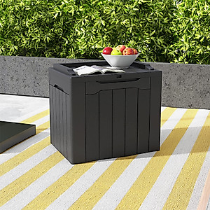 Patiowell 30 Gallon Resin Deck Box, Outdoor Storage Box for Patio Furniture, Deliveries, Pool Supplies,Waterproof and Lockable, Black