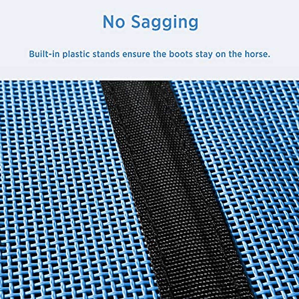 Rubor Mesh Fly Boots for Horse, Horse Leggins, Loose Fitting Fly Boots, Reduce Stomping, Horse Boots Leg Wraps Protection Gear Equine Set of 4 - Blue