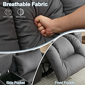 65" Loveseat Recliner Reclining Loveseat with Console - Comfy Manual RV Recliner Loveseat Sofa Couch Home Theater Seating with Pillows, Cup Holders - Recliner Chair for Living Room RV Furniture