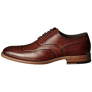 Stacy Adams Men's Dunbar-Wingtip Oxford, Cognac, 10.5 W US