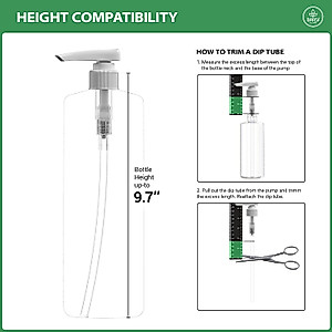 Pump for Shampoo Bottle 33.8 oz - 1-inch Neck Diameter, Suitable for Salon Liter Bottles, Lotion, and Conditioner - Durable Shampoo Pump, Shampoo Bottle Pump