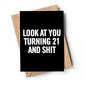 Funny 21st Birthday Card for men or women with envelope | Joke card for someone who is turning 21 years old | Original and unique present idea for son, daughter.