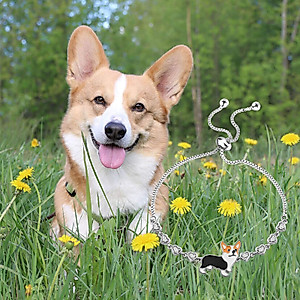 MAOFAED Corgi Gift Corgi Owner Gift Corgi Bracelet Dog Mom Gift Pet Owner Gift Corgi Charm Gift fot Corgi Lover (corgi copper br silver)