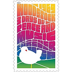 Woodstock 50th Anniversary (Sheet of 20) Commemorating Music and Art Fair Festival Hippies First-Class Mail Forever Postage Stamps Scott #5409