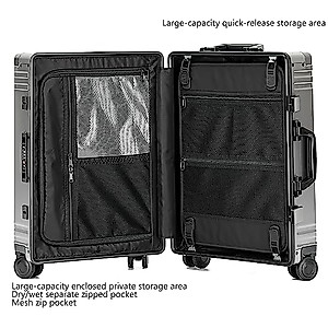 Sindermore 20 inch Aluminum Carry on Luggage (Silver, Carry on Plus 20 inch)