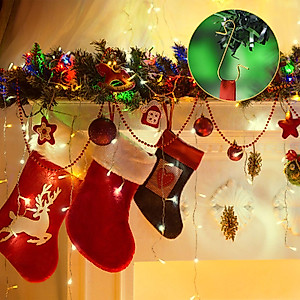 Hotop 200 Pcs Christmas Ornament Hooks Gold Operation Christmas Ornament Hangers Christmas Tree Hooks Metal Wire Hooks with Storage Box for Hanging Christmas Tree Decoration, 1.18'', 1.57''