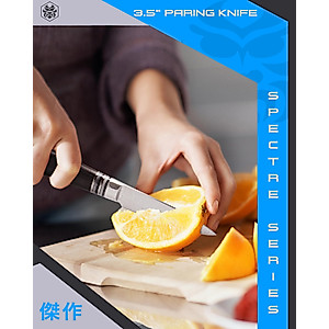 KESSAKU 3.5-Inch Paring Knife - Ronin Series - Forged High Carbon 7Cr17MoV Stainless Steel - Pakkawood Handle with Blade Guard