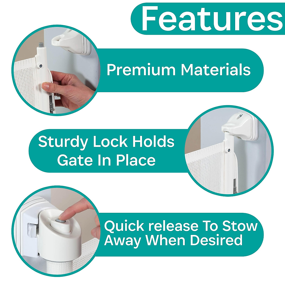 Kidco Retractable Safeway Gate - Retractable Gate with Durable Mesh for Child Protection