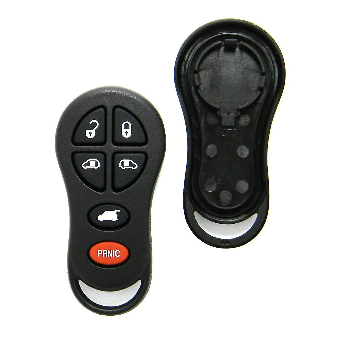 Replacement Case Compatible With Chrysler & Dodge 6-Button Key Fob Remote (FCC ID: GQ43VT18T, P/N: 04686797)