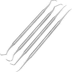4 Pc Stainless Steel Picks Probes Wax & Clay Sculpting Tools