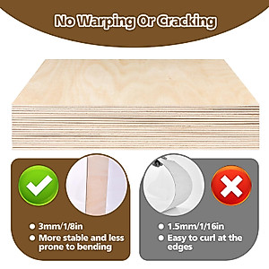 Adrattnay Basswood Sheets 1/8 x 12 x 12 inch - 3mm Basswood Sheets Plywood Sheets Laser Wood, 24Pcs Square Unfinished Wood Board for DIY Crafts, Laser Cutting, Wood Burning, Painting, Model Carving