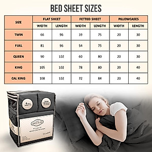 Abeero Home California King Sheet Sets - Luxury Hotel Bed Sheets - Soft Cooling Sheets with Elastic Corner Straps - Deep Pockets Microfiber - Bedding Sheets & Pillowcases -4 PC (Cal King Size, Gray)