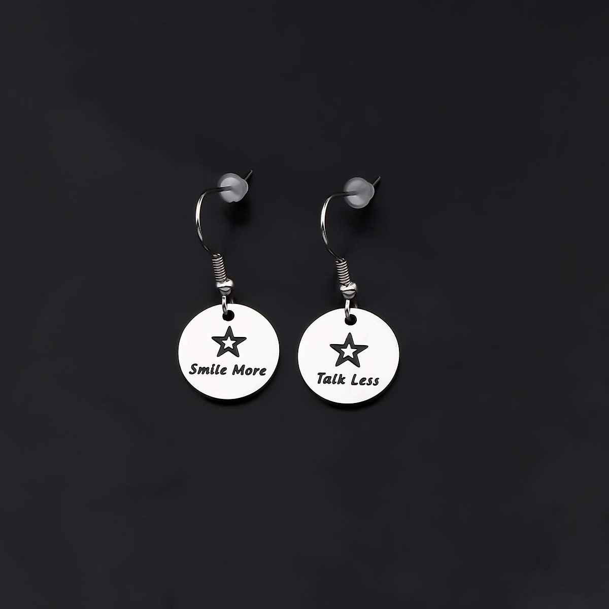 ENSIANTH Hamilton Broadway Musical Inspired Gift Talk Less Smile More Earring Theater Jewelry Gift for Her (Talk Less Earrings)