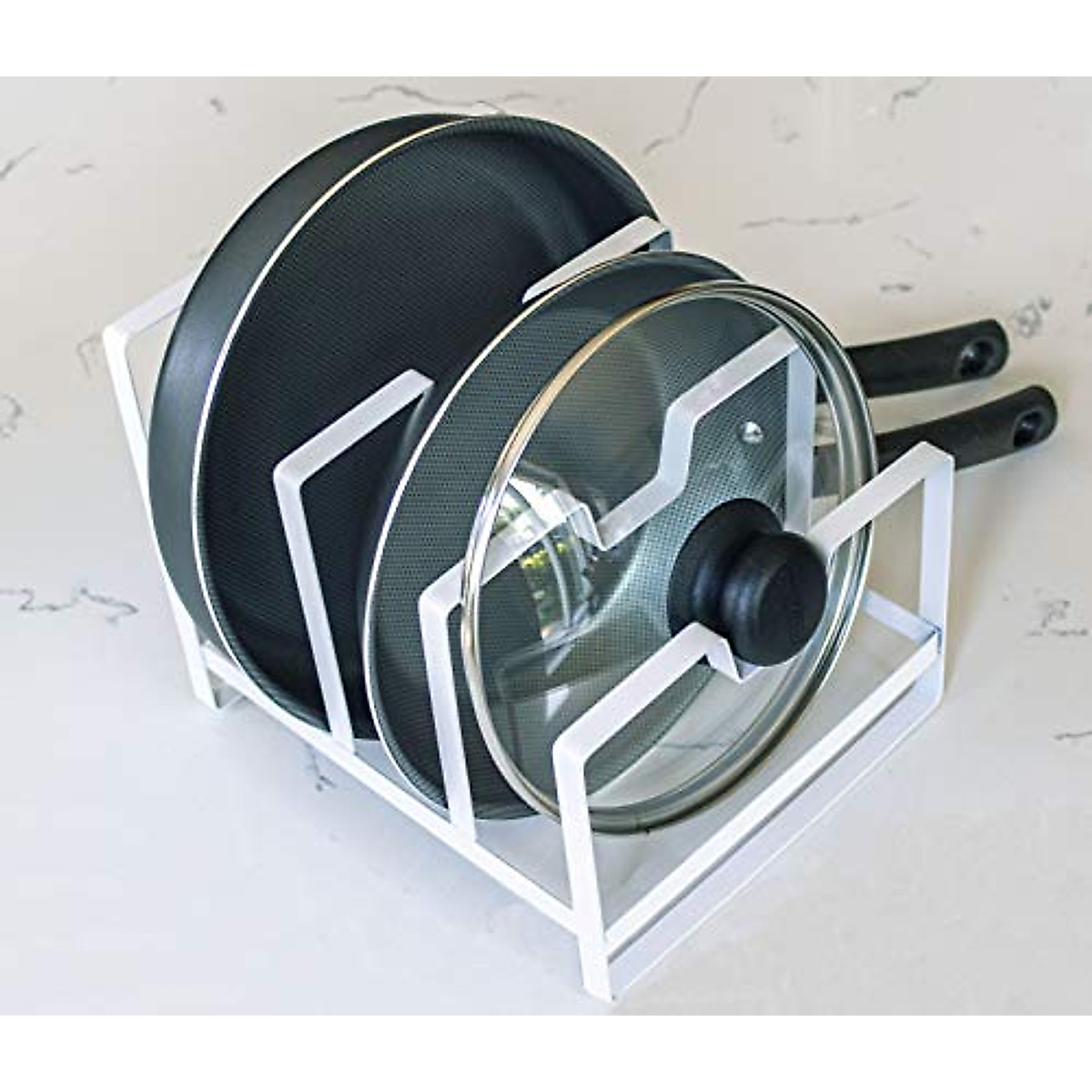 Kitchen Spaces Lid Pot and Pan Organizer, One Size, White