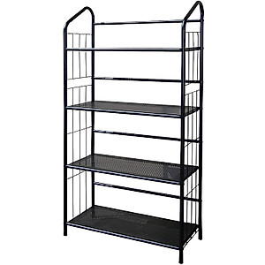 Legacy Decor 4 Tier Metal Utility Rack Bookcase Bookshelf Black Finish 48.5" High X 26" Wide X 13" Deep (4 Tier)