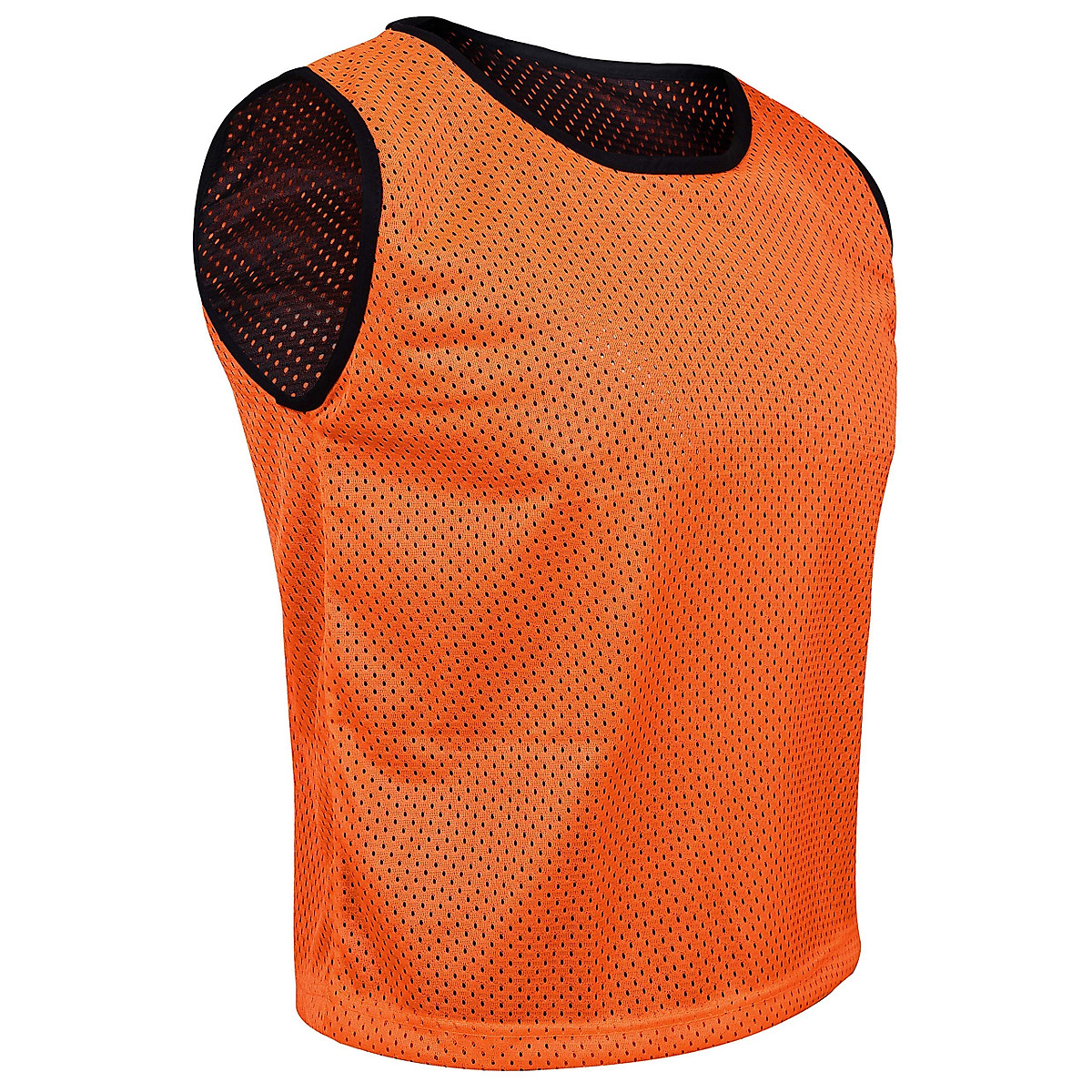 Athllete Reversible Basketball Jersey (Set of 6 + Free Carry Bag) Basketball Jerseys, Youth Basketball Jersey (Flame Orange/Black 6 Jerseys, Small)