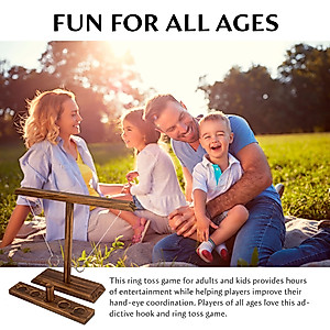 DreamToyz Ring Toss Games for Adults, Ring Toss Game, Outdoor Indoor Handmade Wooden Hooks Fast-paced Interactive Game for Bars, Home, Party, 15.7" X 13" Large Size, Brown