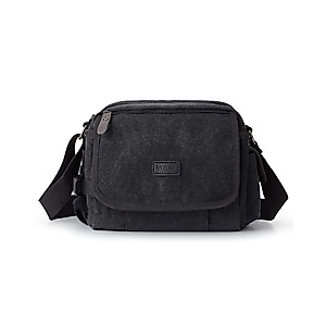 Canvas Satchel Bag men,Classic small Messenger Bag for Men,Crossbody Bag Aesthetic small,Unisex Classic Canvas Shoulder Bag for women, Bookbag for Work,black.