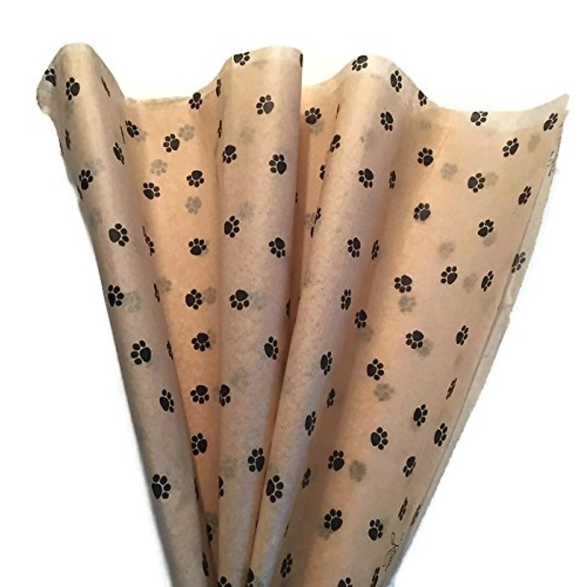Printed Tissue Paper for Gift Wrapping with Design (Dog Paw Print - Tan), 24 Large Sheets (20x30)