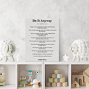 Motivational Do It Anyway Poster Canvas Wall Art Print Poster Painting Framed Minimalist Artwork for Home Office Decor 12 X 15 Inch