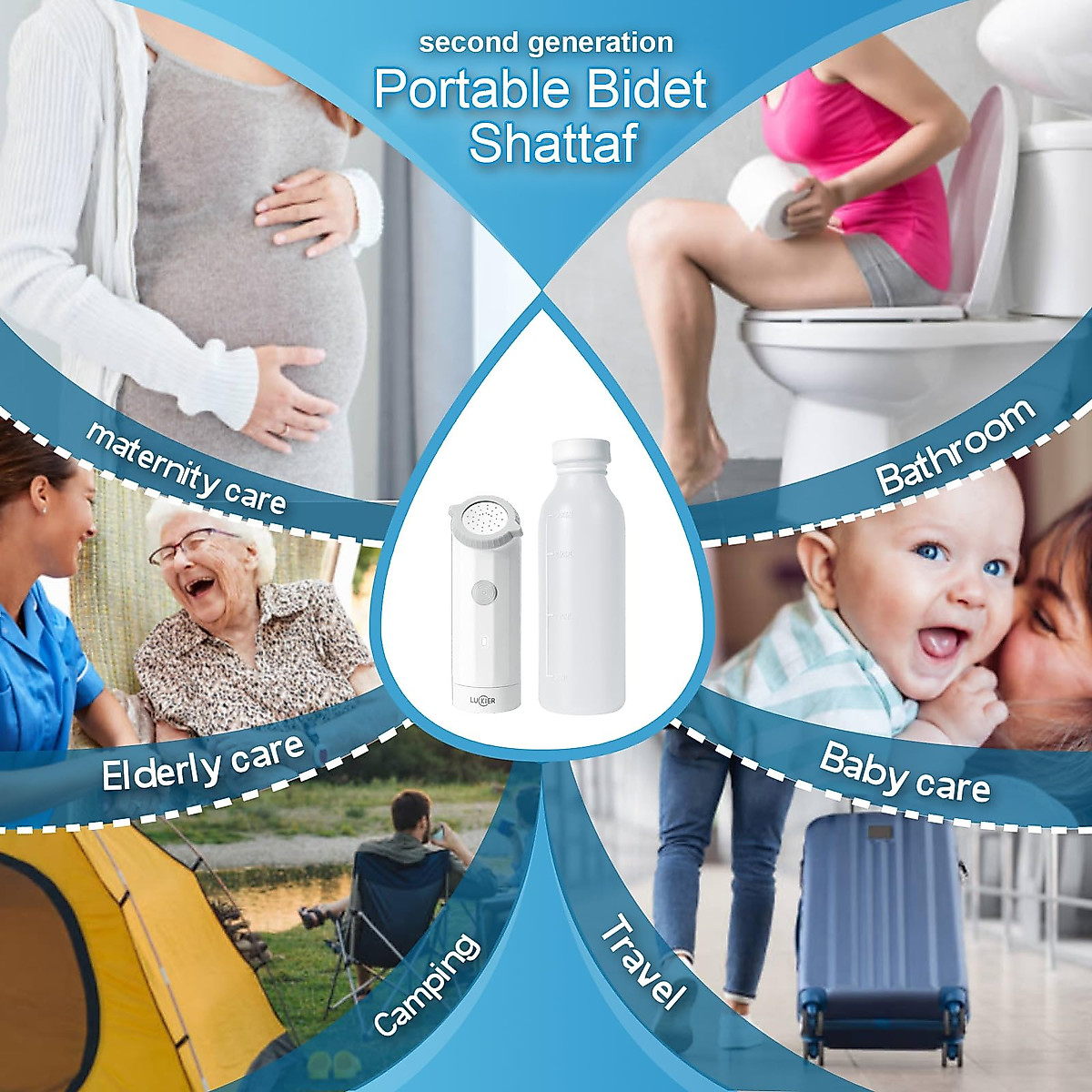 Travel Bidet Portable Handheld Bidet Electric Mini Toilet Bidet Sprayer Suitable for Women/Men, Personal Cleansing,Soothing Postpartum,Hemorrhoid and Perineal Care,Camping Cleaning,Baby Elderly Care